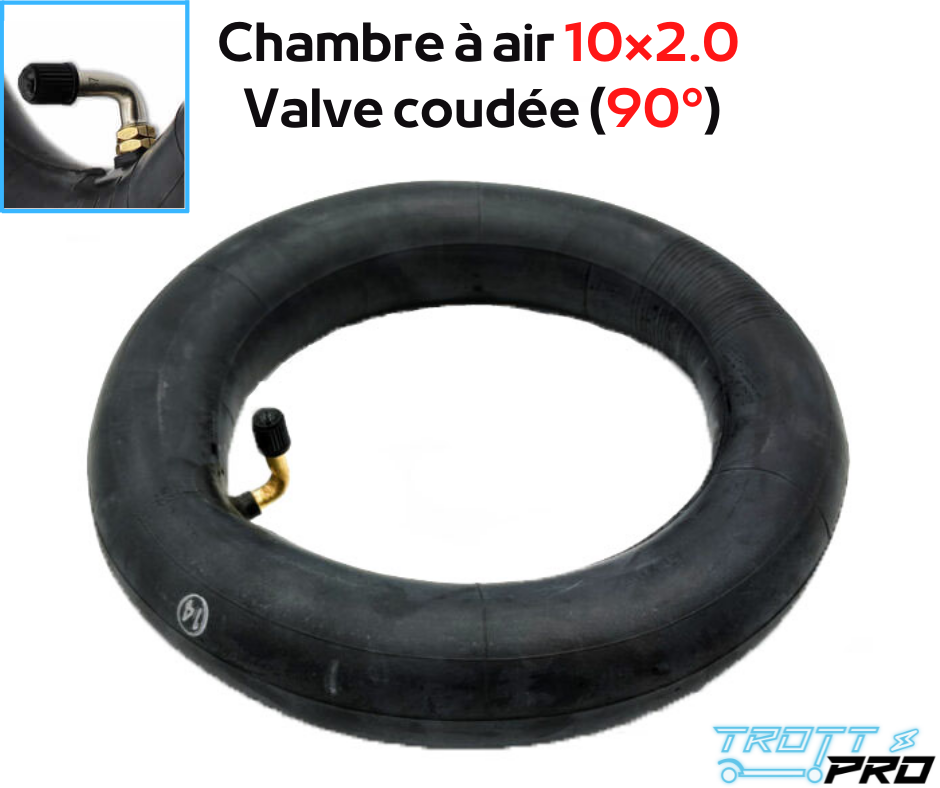 Chambre à air 10×2.0 Valve coudée (90°) degrés Dualtron Spider